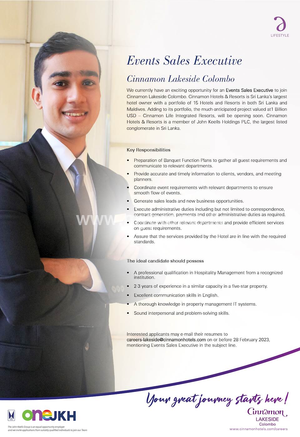 Event Sales Executive at Cinnamon Lakeside Colombo
