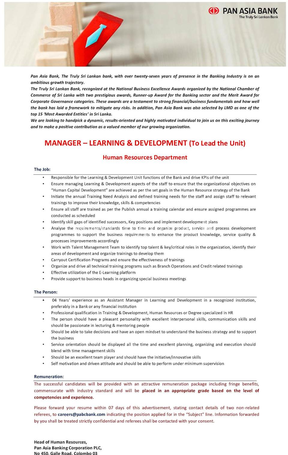 MANAGER -LEARNING & DEVELOPMENT - Human Resource Department at Pan Asia ...