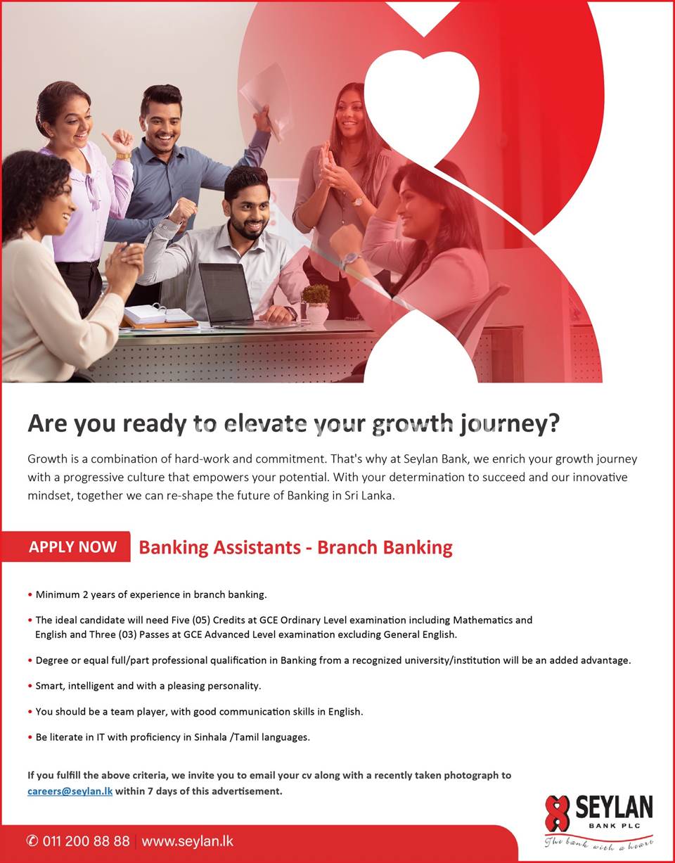 Banking Assistants - Branch Banking at Seylan Bank