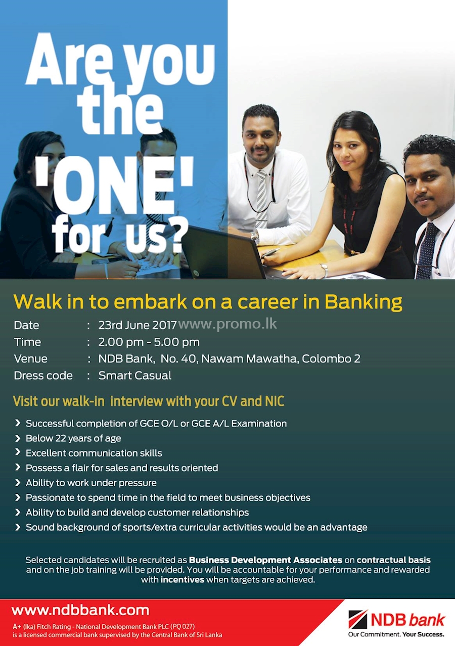 Walk in to embark on a career in Banking at National Development Bank