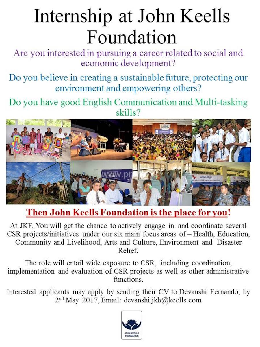 INTERNSHIP AT JOHN KEELLS FOUNDATION at John Keells Holdings