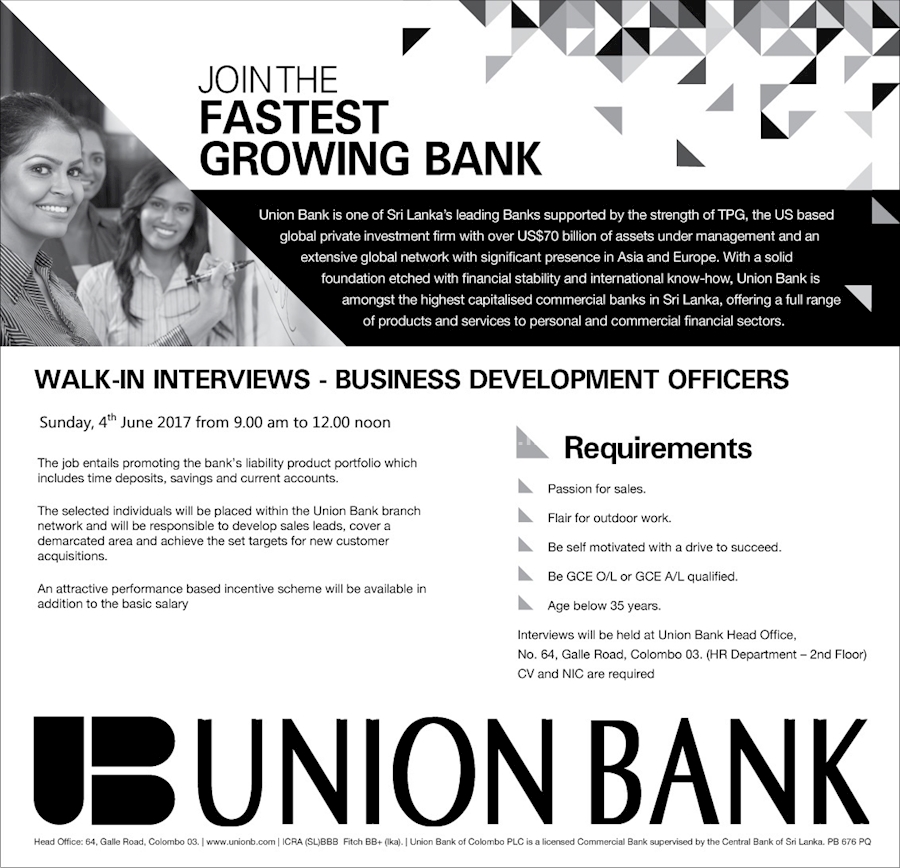 BUSINESS DEVELOPMENT OFFICERS at Union Bank