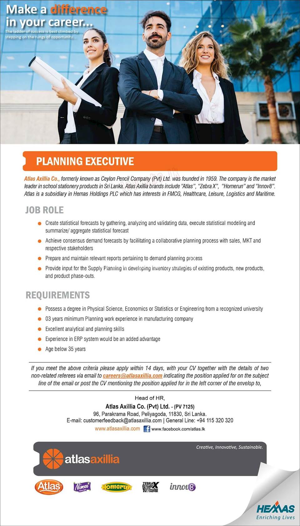 Planning Executive at Hemas Holdings