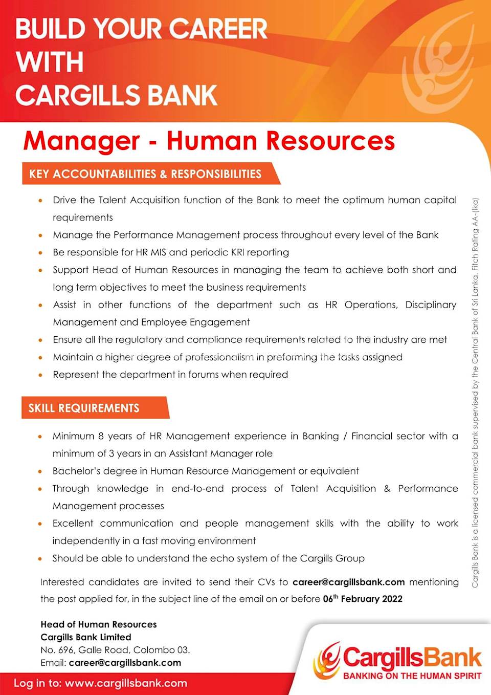 Human Resource Manager at Cargills Bank