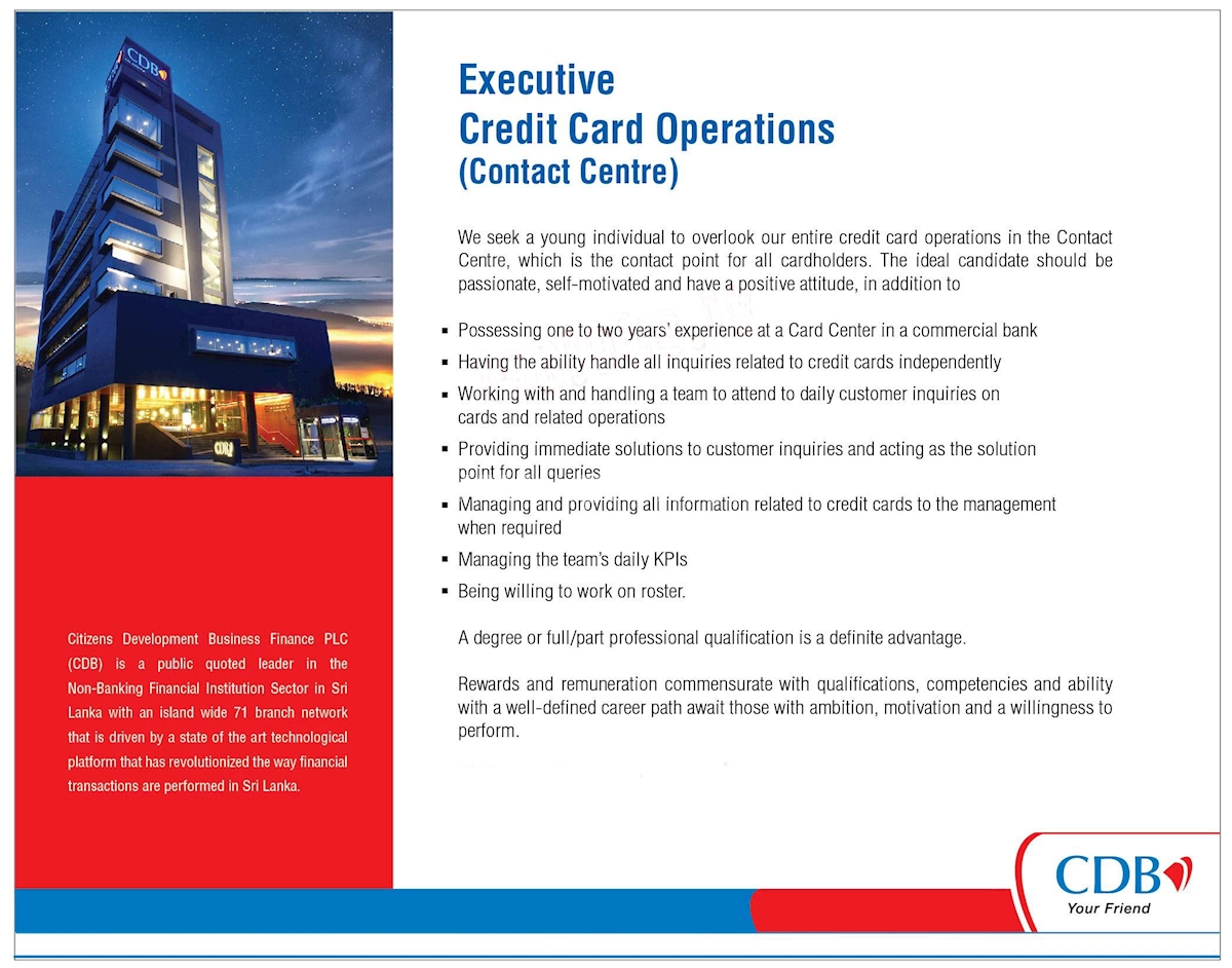 Executive Credit Card Operations (Contact Centre) at Citizens ...