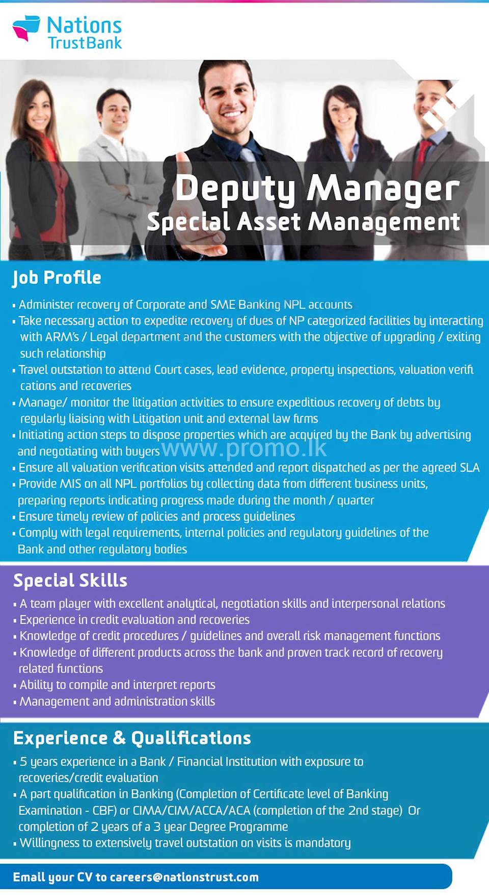 Deputy Manager - Special Asset Management at Nations Trust Bank
