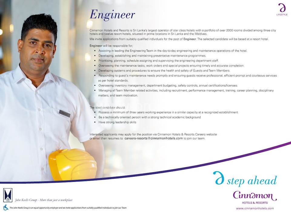 Engineer at Cinnamon Hotels