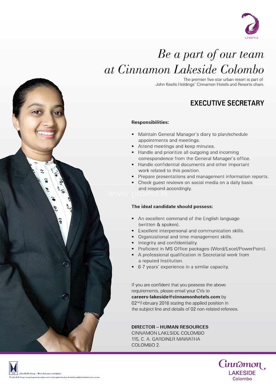 Executive Secretary at Cinnamon Red