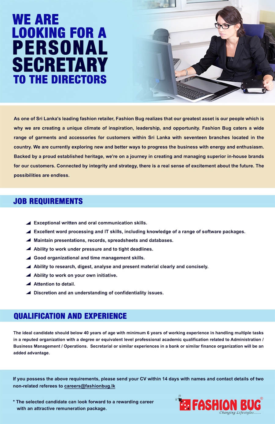 Personal Secretary at Fashion Bug