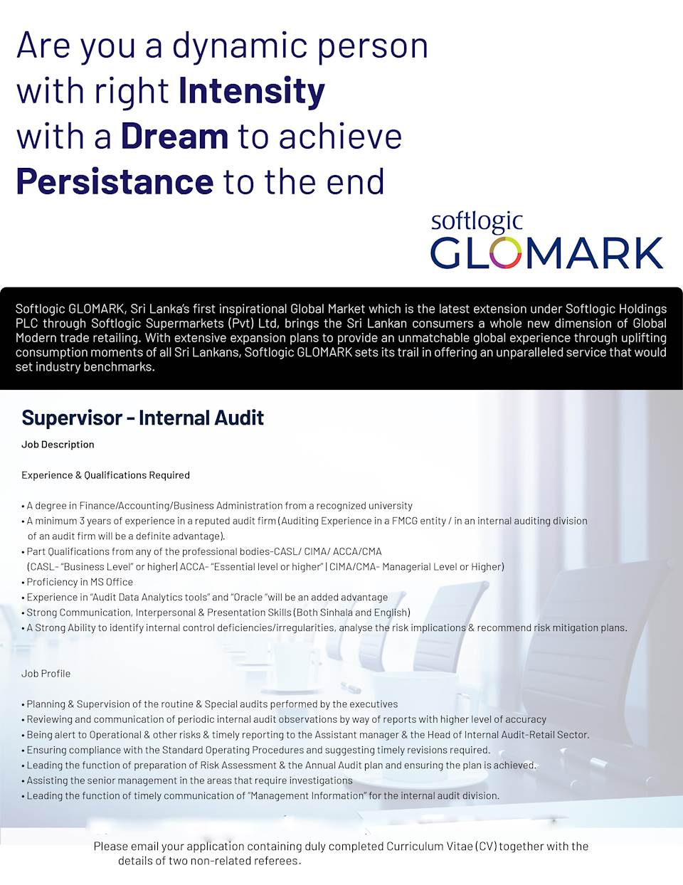 Supervisor - Internal Audit at Softlogic Holdings PLC