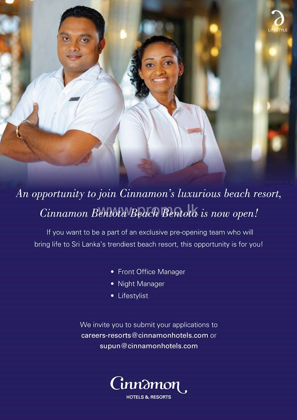 Vacancies at Cinnamon Hotels