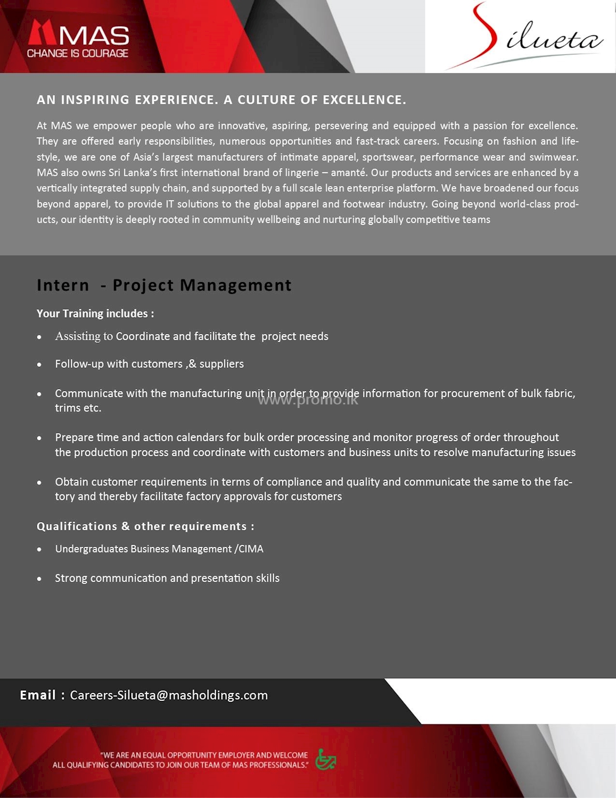 Intern Project Management at MAS Holdings