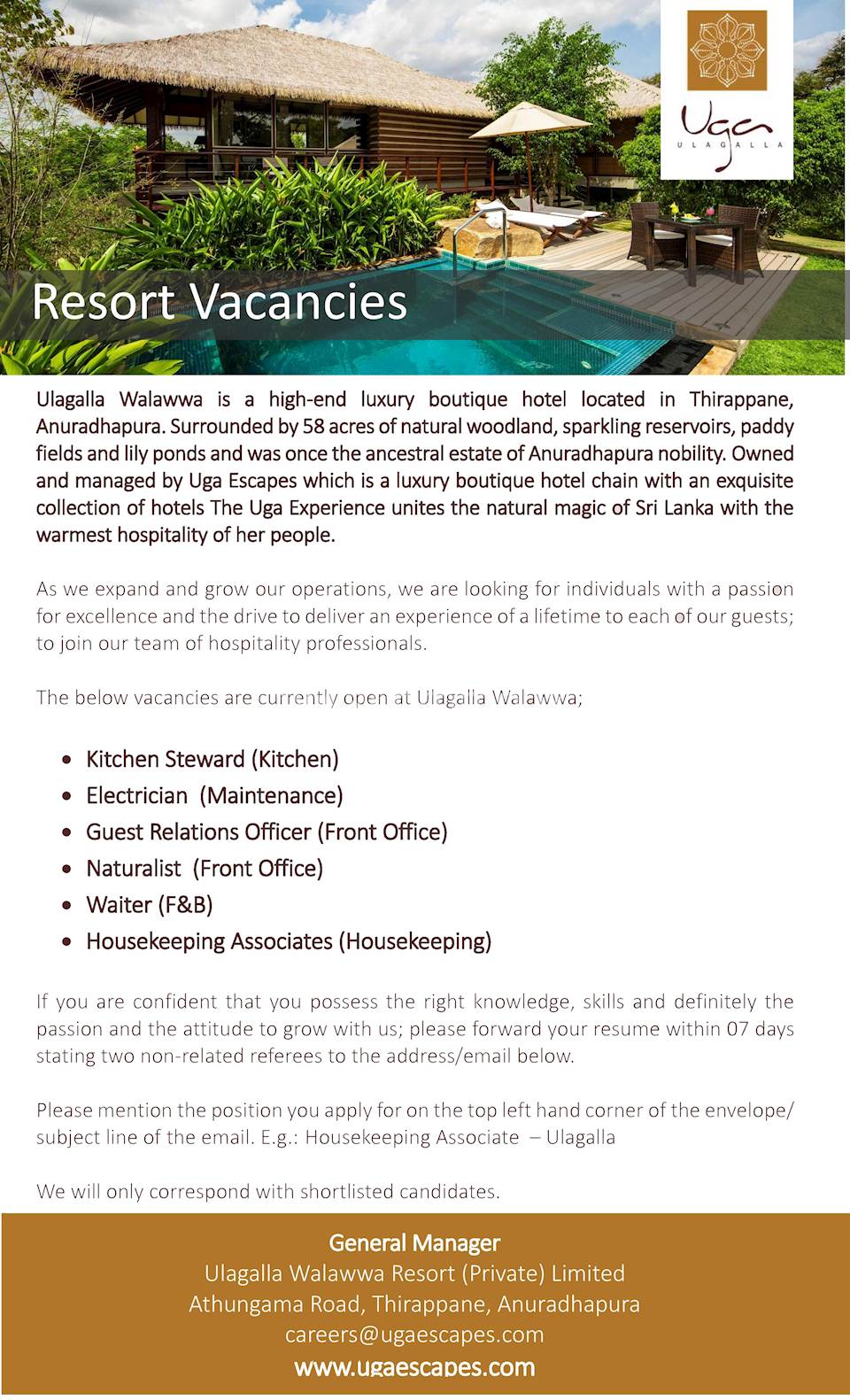 Resort Vacancies at Uga Bay by Uga Escapes