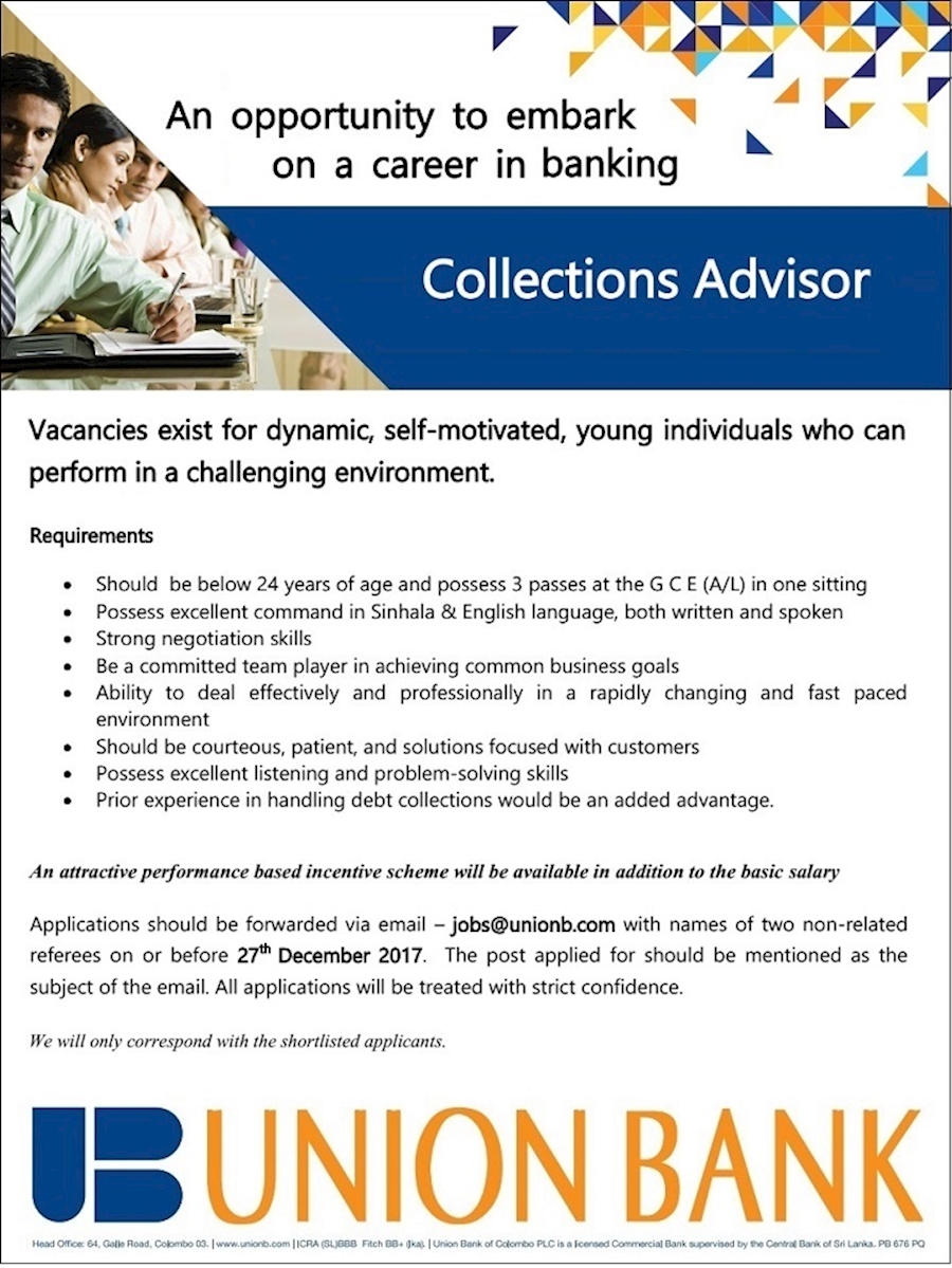 Collections Advisor at Union Bank