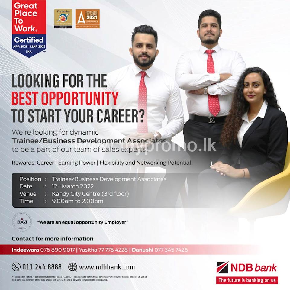 Trainee/ Business Development Associates at National Development Bank ...
