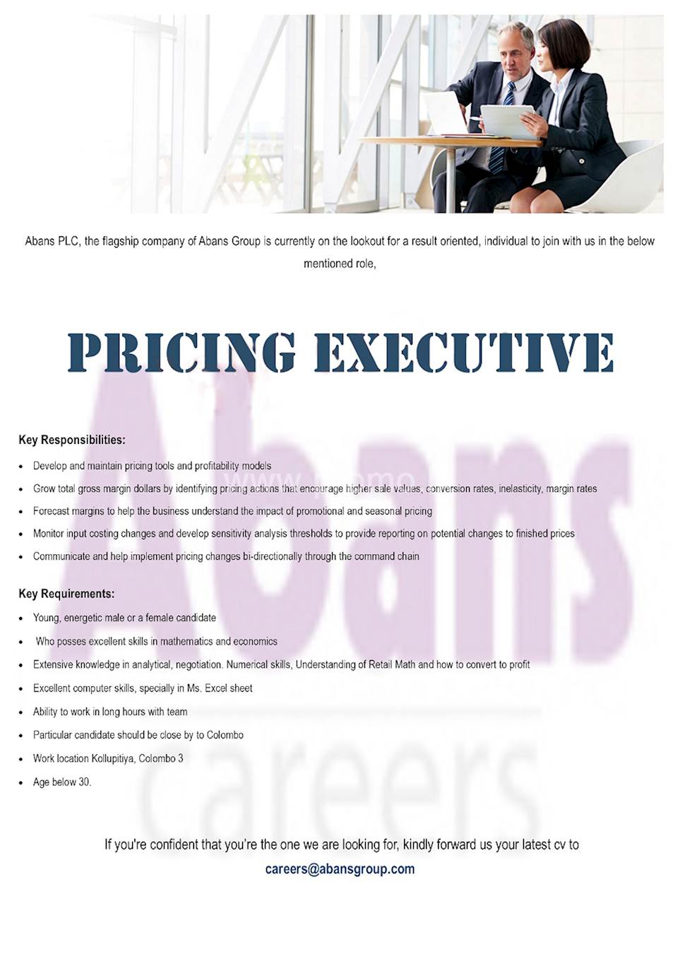 Pricing Executive at Abans