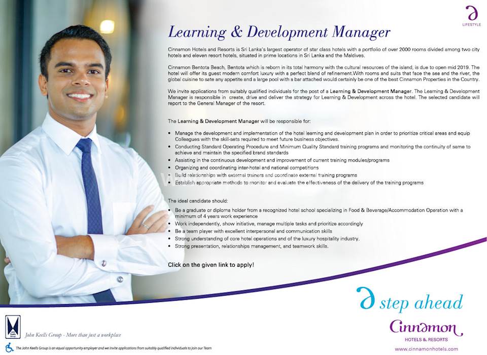 Learning and Development Manager at Cinnamon Hotels
