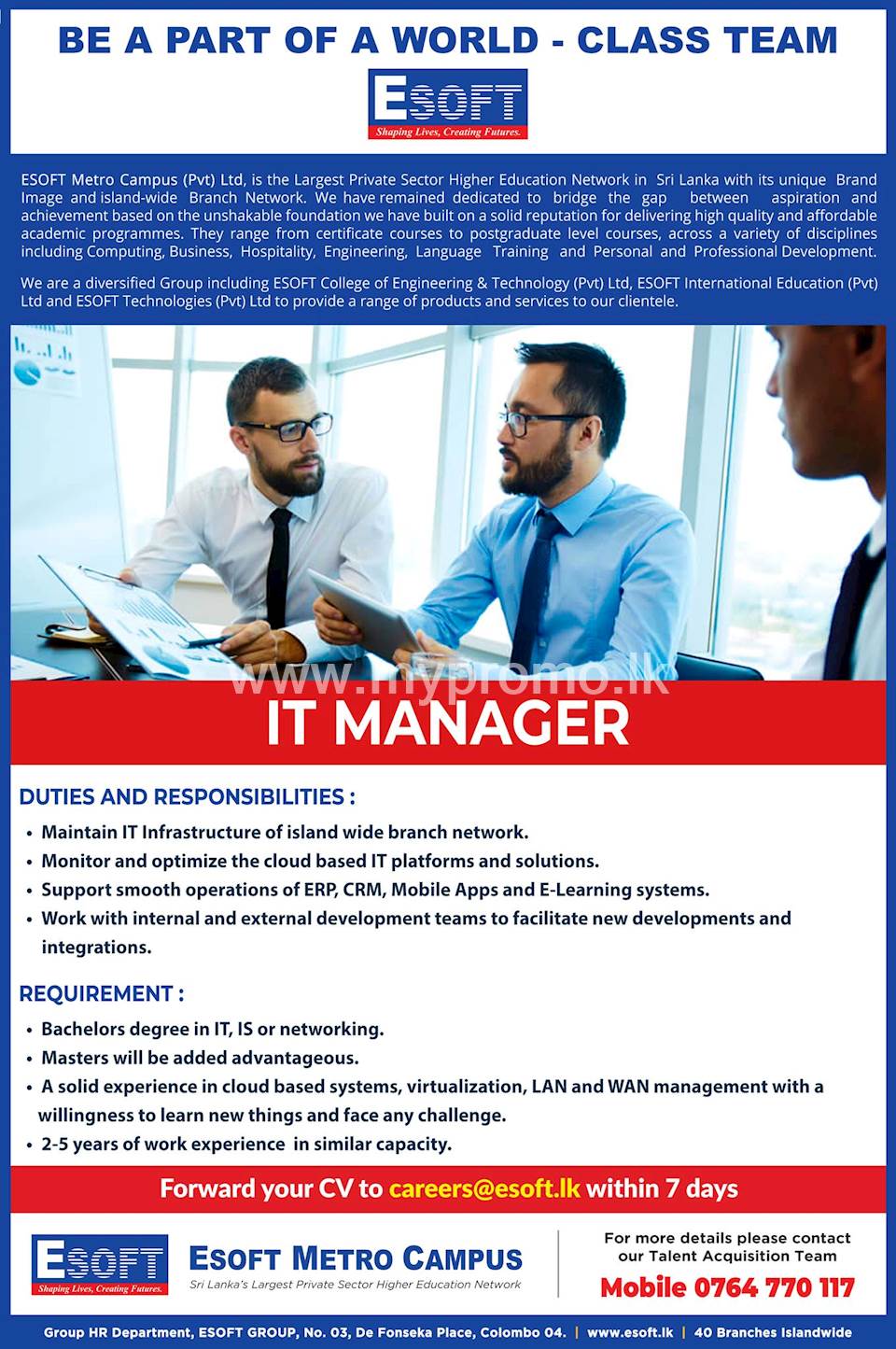 IT Manager at ESOFT Metro Campus