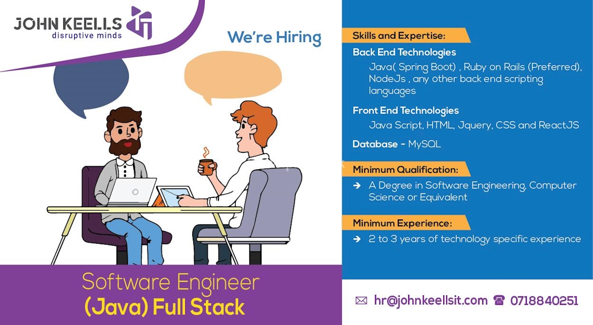 Software Engineer (Java) Full Stack at John Keells Computer Services