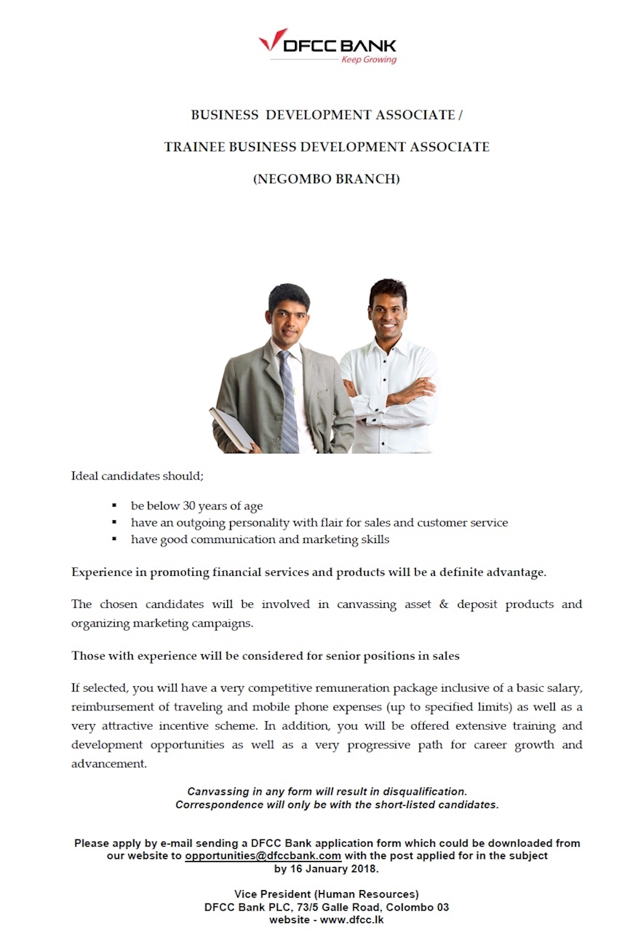 Business Development Associate / Trainee Business Development Associate ...
