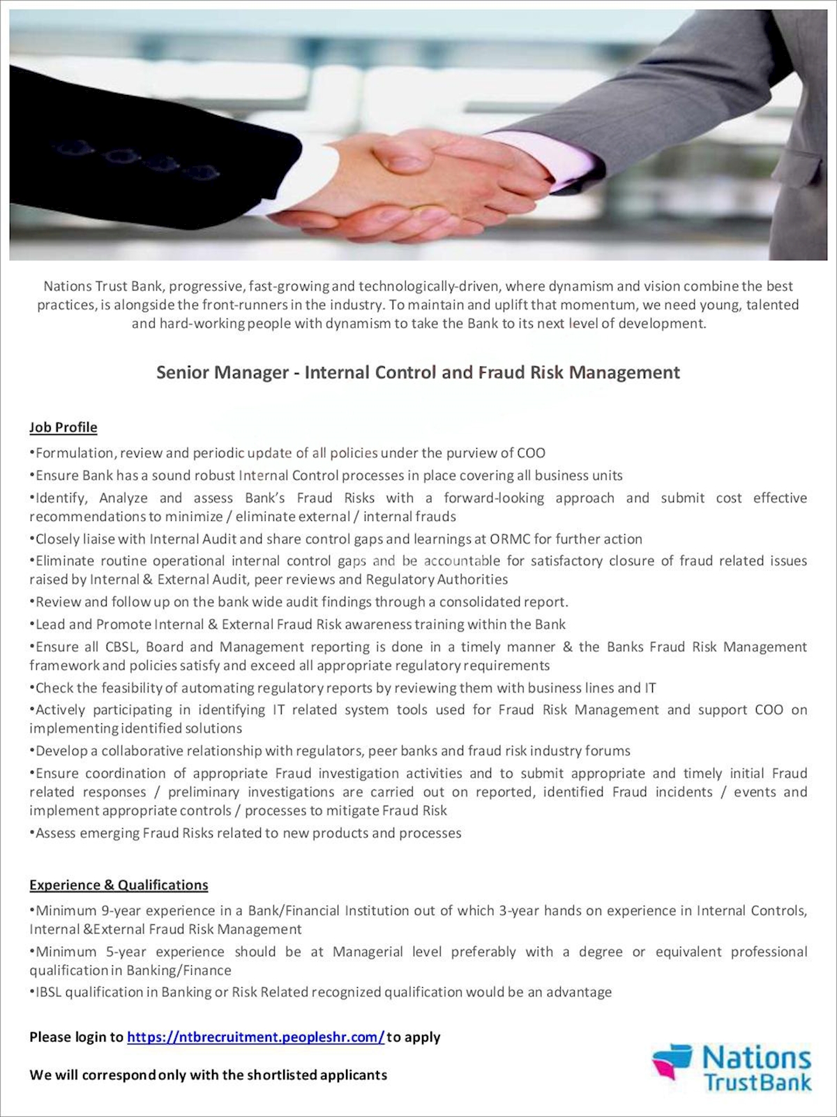 Senior Manager - Intern Control and Fraud Risk Management at Nations ...