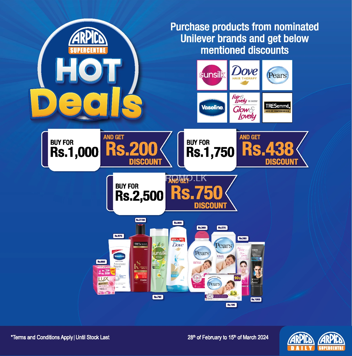 Take advantage of the Unilever Hot deals at Arpico | Arpico Super Centre
