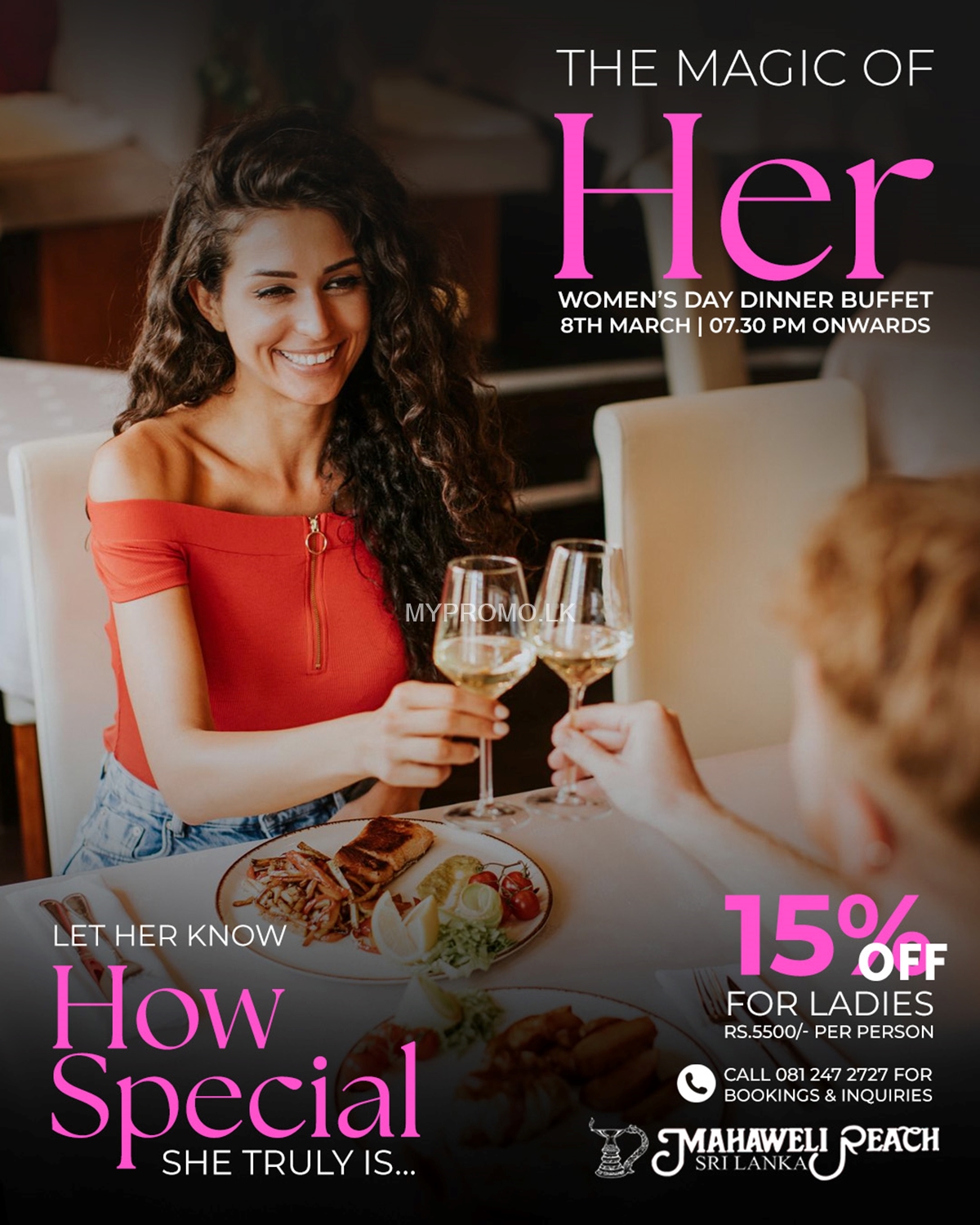 Women’s Day Dinner Buffet at Uyana Restaurant, Mahaweli Reach Hotel