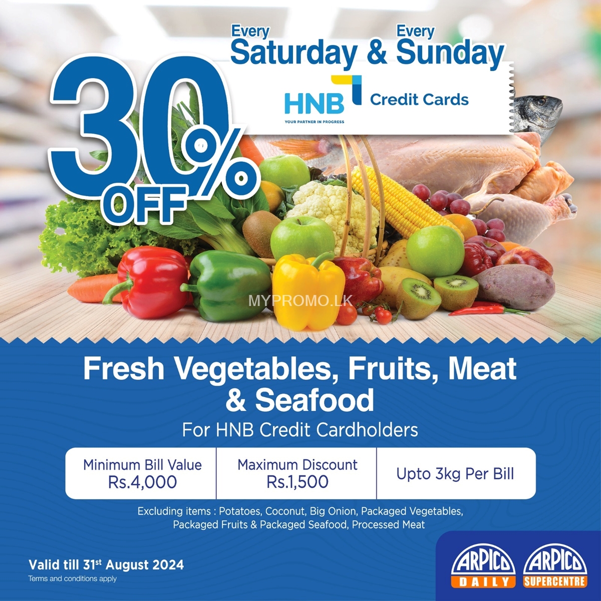 30% Off on Fresh Vegetables, Fruits, Meat & Seafood at Arpico Super ...