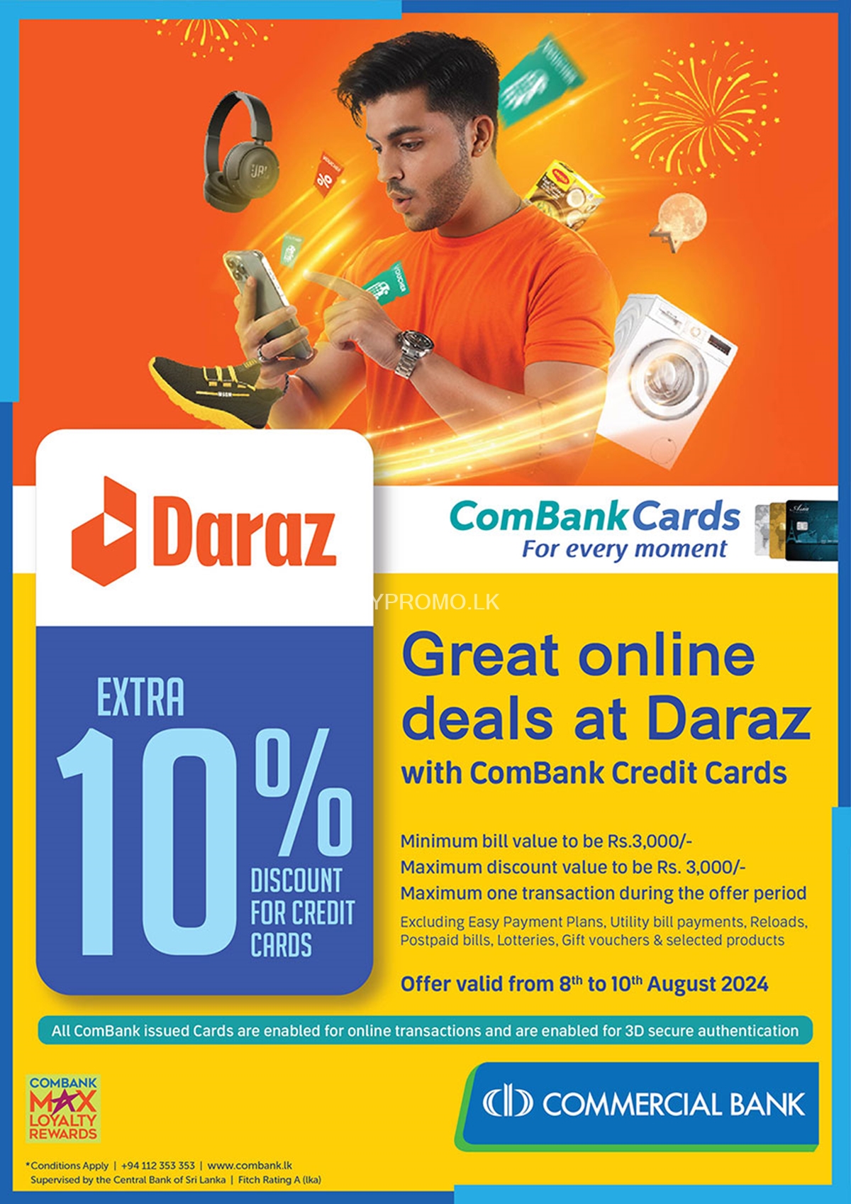 Get extra 10% discount at Daraz with ComBank Credit Cards | Commercial Bank