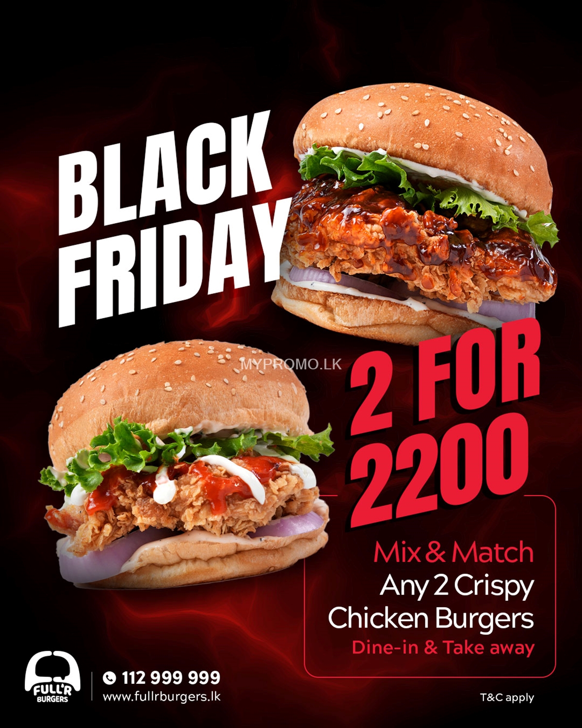 Full’r Burgers Black Friday 2025 – 2 Crispy Chicken Burgers for Rs ...