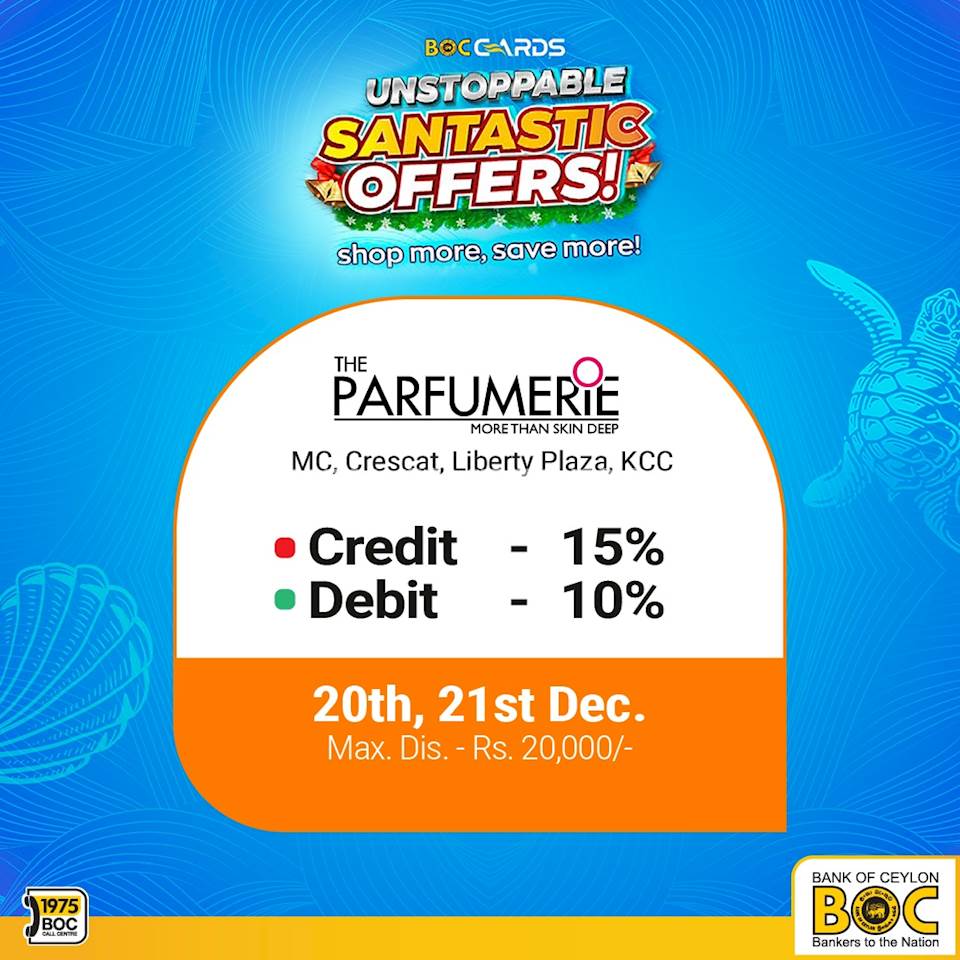 Enjoy up to 15% off with BOC Cards at The Parfumerie