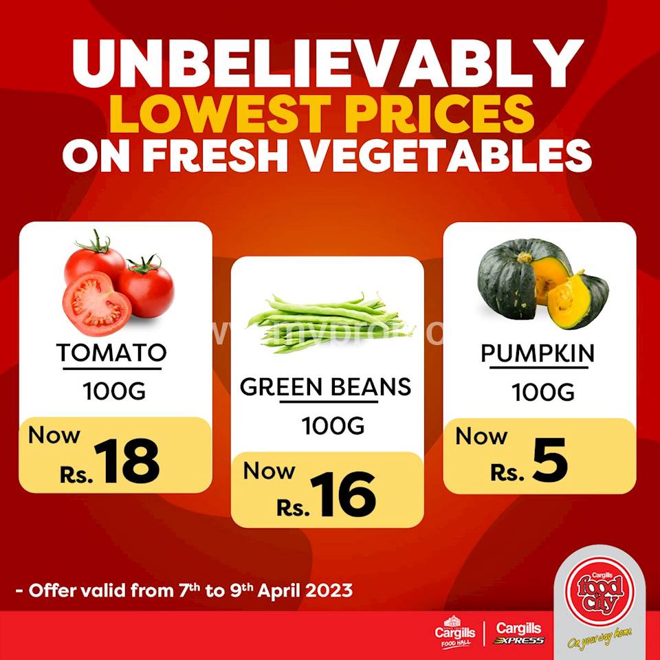 Unbelievably lowest price on fresh vegetables across Cargills FoodCity ...