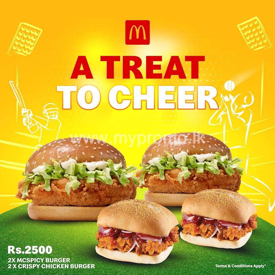 Get 2 McSpicy and 2 Crispy Chicken Burgers for just Rs. 2,500 at McDonalds