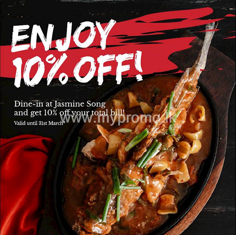 10% OFF for dine-in at Jasmine Song