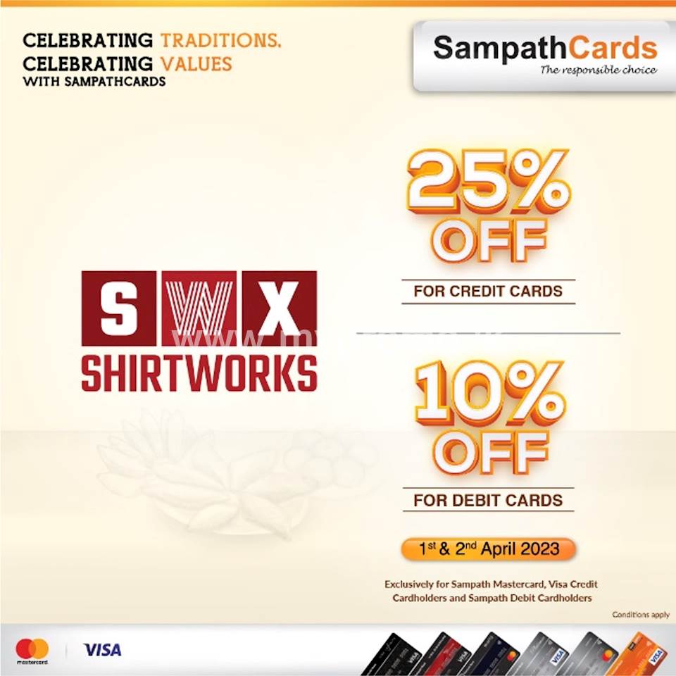 Get up to 25% Off for Sampath Cards at ShirWorks
