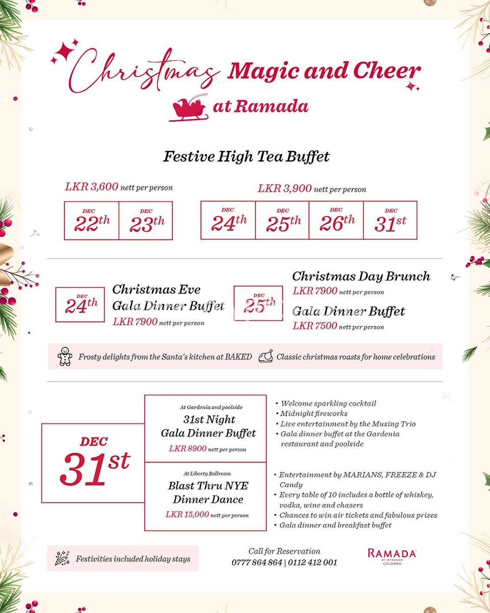 Enjoy festive high tea buffets, Christmas brunch, gala dinner buffets ...