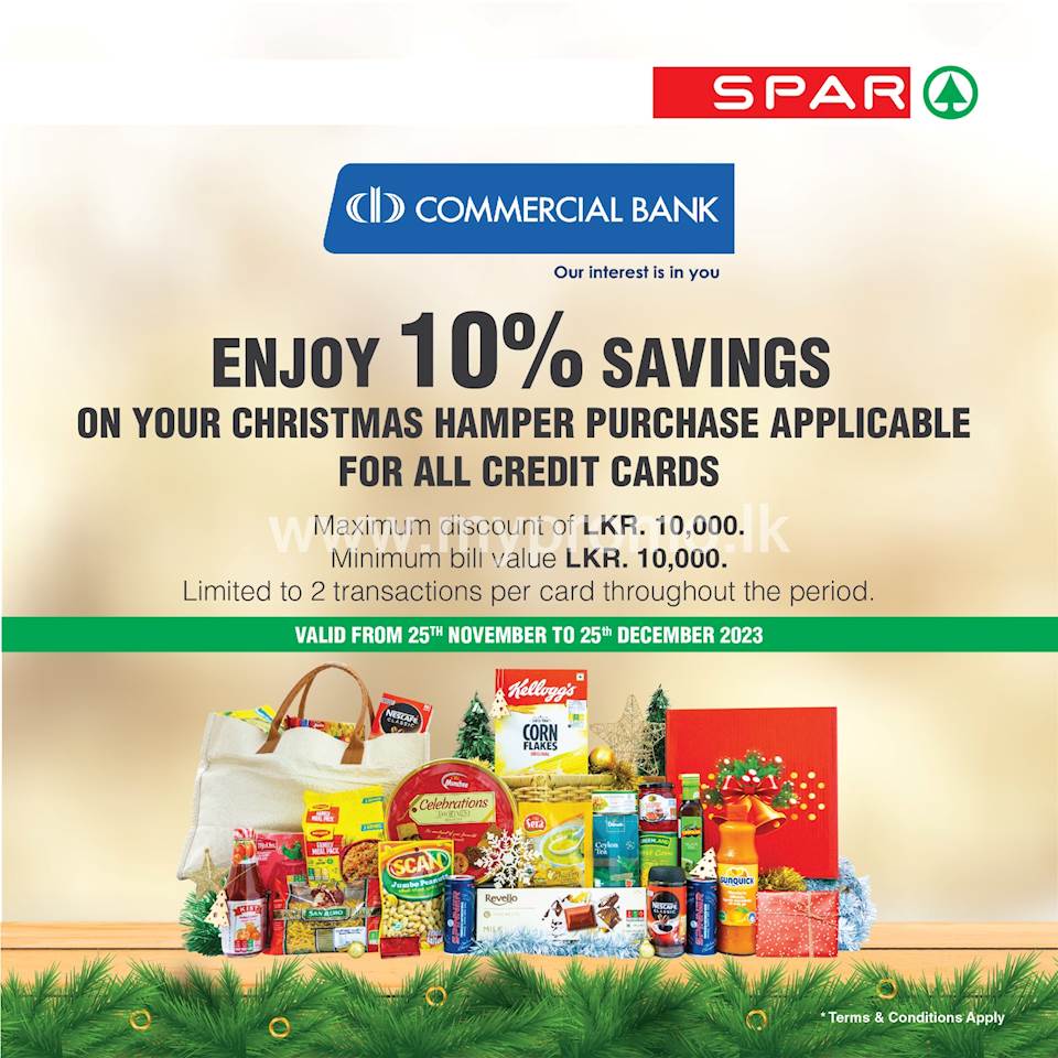 Enjoy a 10% savings on purchases of SPAR Christmas hampers when you pay ...