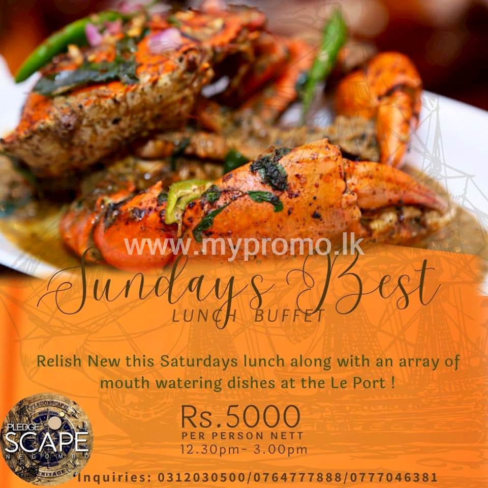 Sunday’s Special Lunch Buffet at Pledgecape | Pledge Scape Negombo