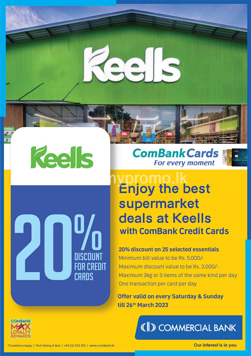 Enjoy the best Supermarket deals at Keells with ComBank Credit Cards