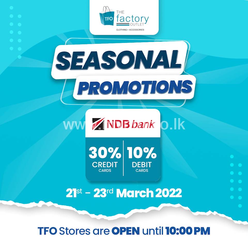 Get up to 30% off at The Factory Outlet for NDB Bank cards