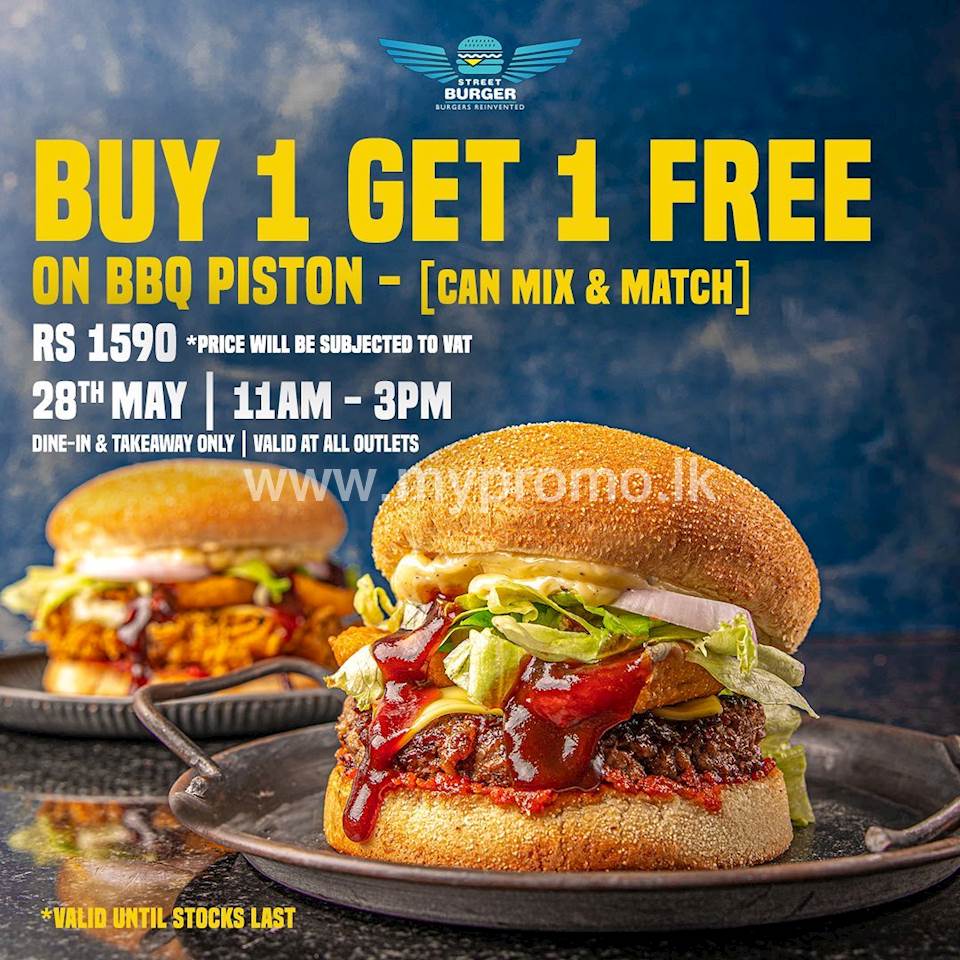 Buy 1 Get 1 Free on BBQ Piston at Street Burger