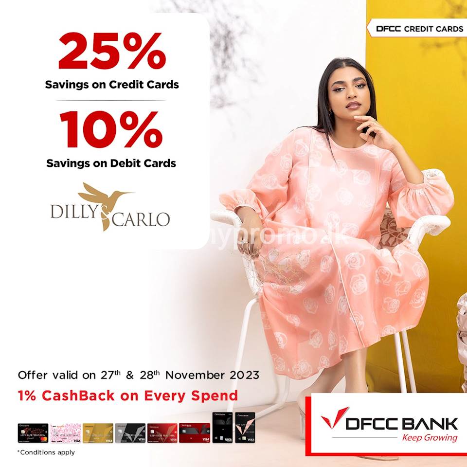Dilly & Carlo seasonal offer with DFCC Credit and Debit Cards!