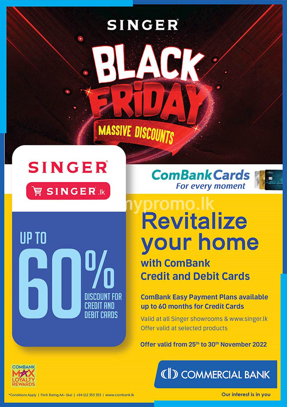 Revitalize your home at Singer with ComBank Credit and Debit Cards