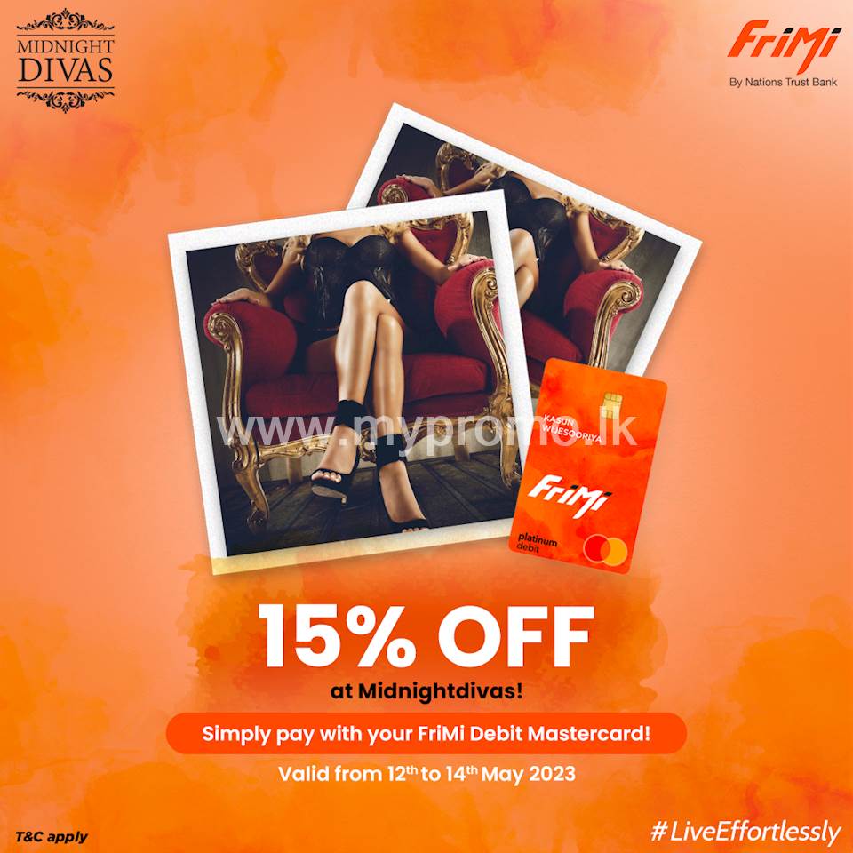 Enjoy 15% OFF at Midnightdivas, exclusively for your FriMi Debit Mastercard!