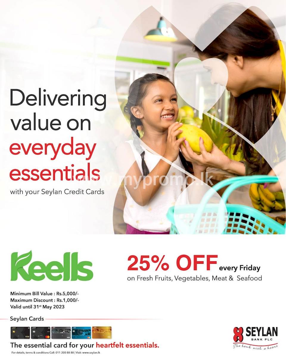 Enjoy savings on your groceries at Keells with Seylan Credit Cards