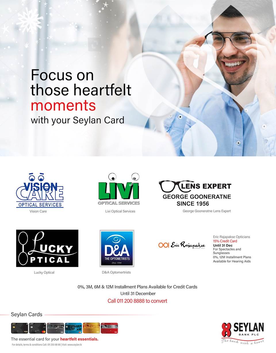 Enjoy up to 30% off at leading opticians with your Seylan Credit ...