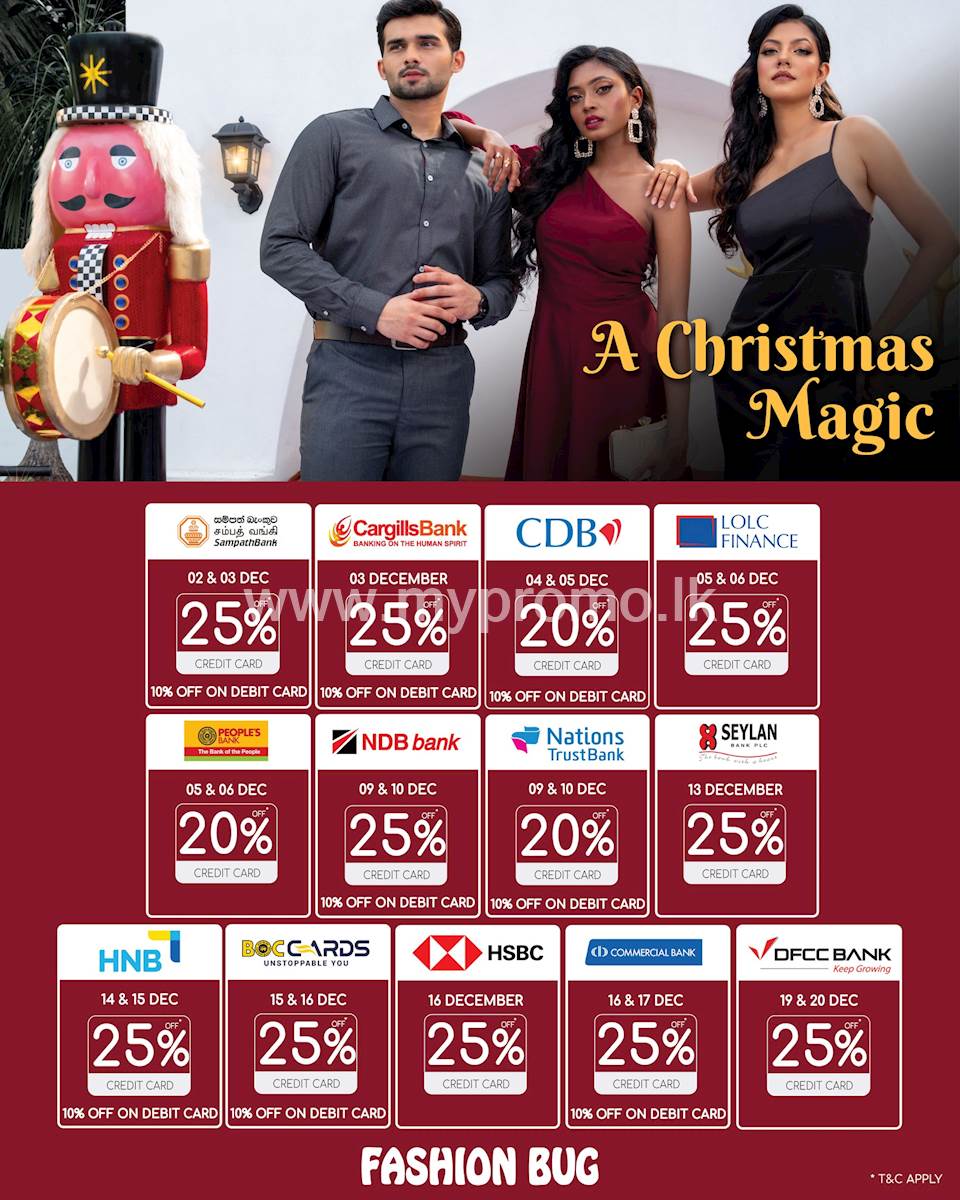 Up to 25% off exclusive seasonal bank offers from Fashion Bug