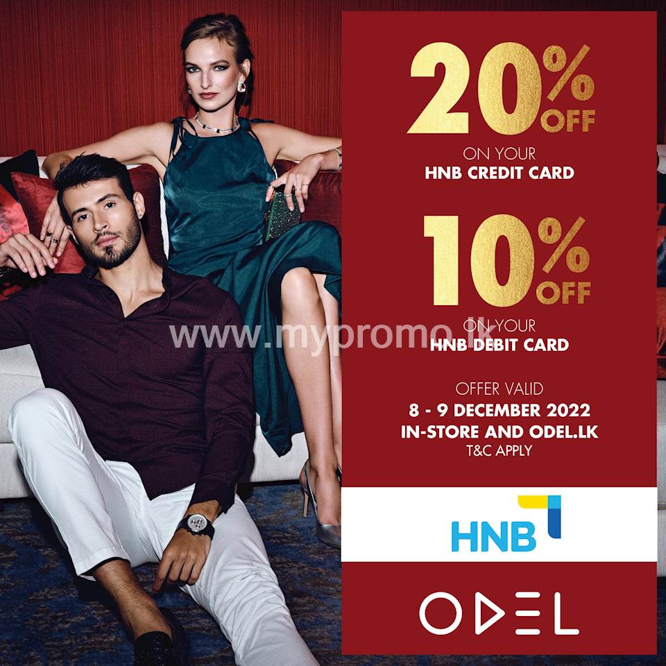 Up to 20% off on HNB Cards at Odel