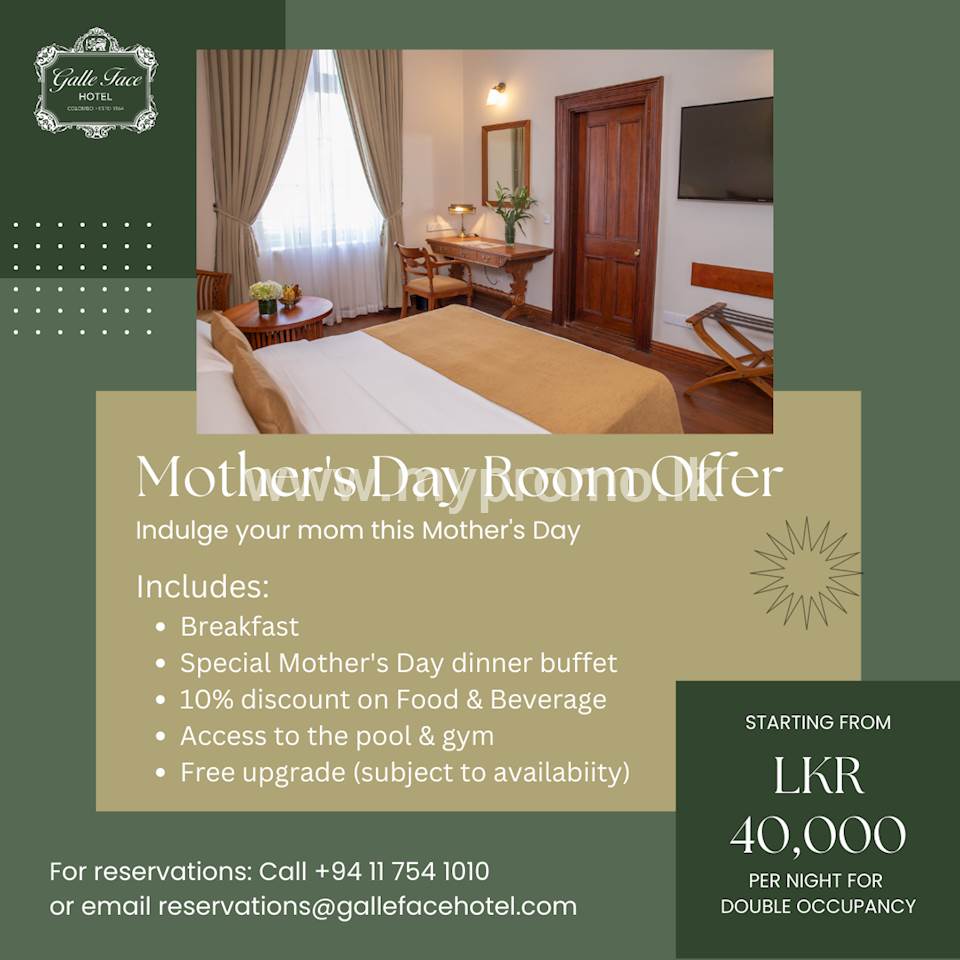 Mother's Day room offer at the Galle Face Hotel | Galle Face Hotel