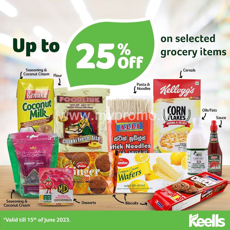 Get up to 25% off on selected grocery items at keells